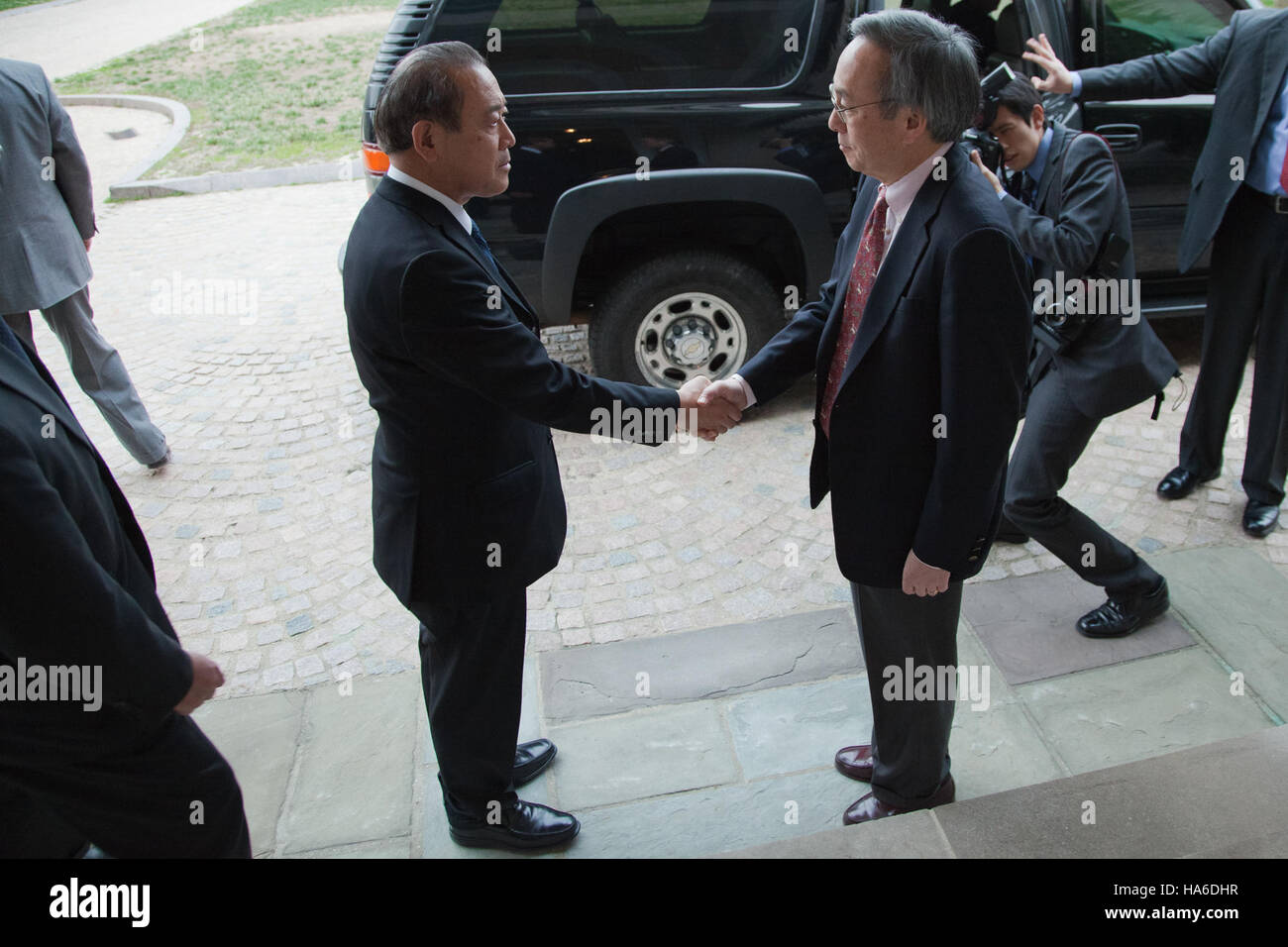 U.S. Secretary of Energy, Steven Chu, visiting the Japanese Embassy, a ...