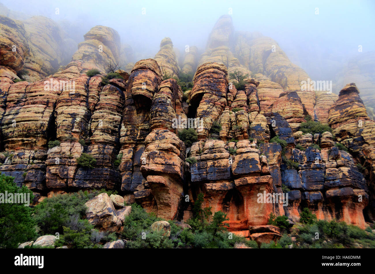 The Pillars of Sand in Nevada are striking geological formations formed ...