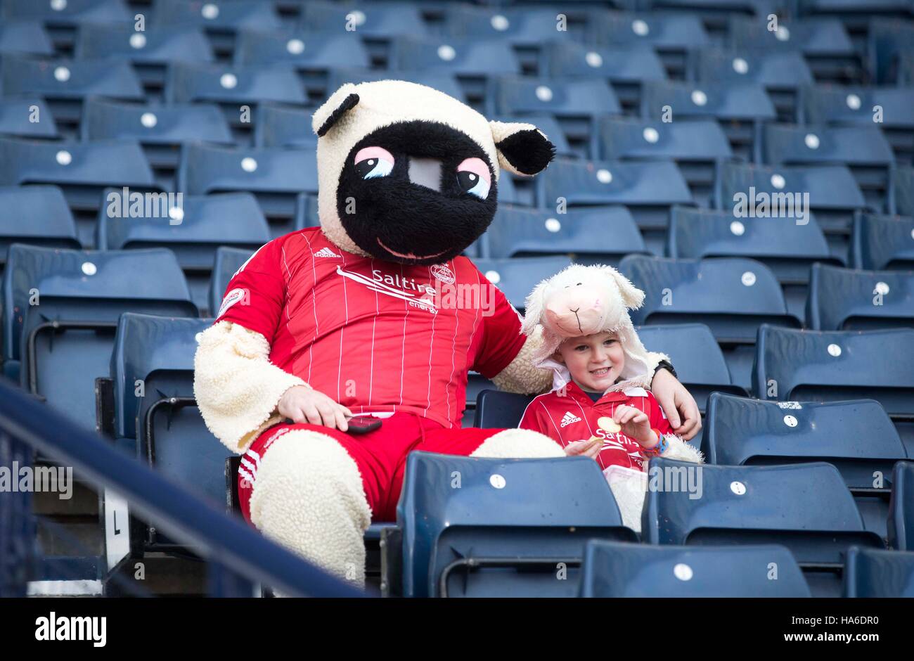 Aberdeen fans before the Scottish League Cup Final at Hampden Park ...