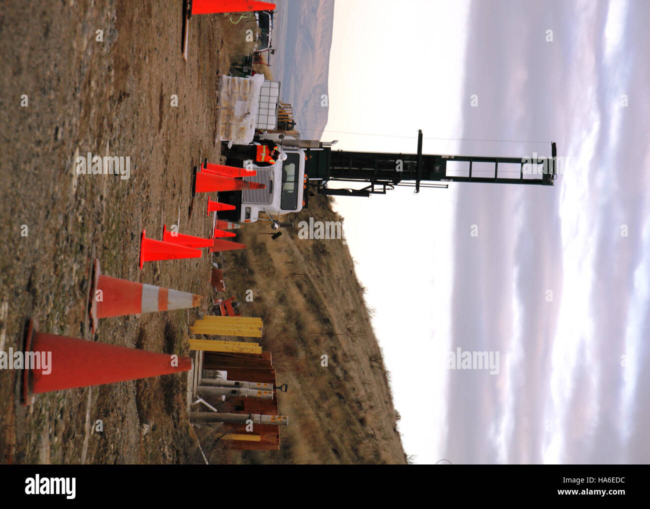 A drilling site focused on energy exploration, showcasing technology ...
