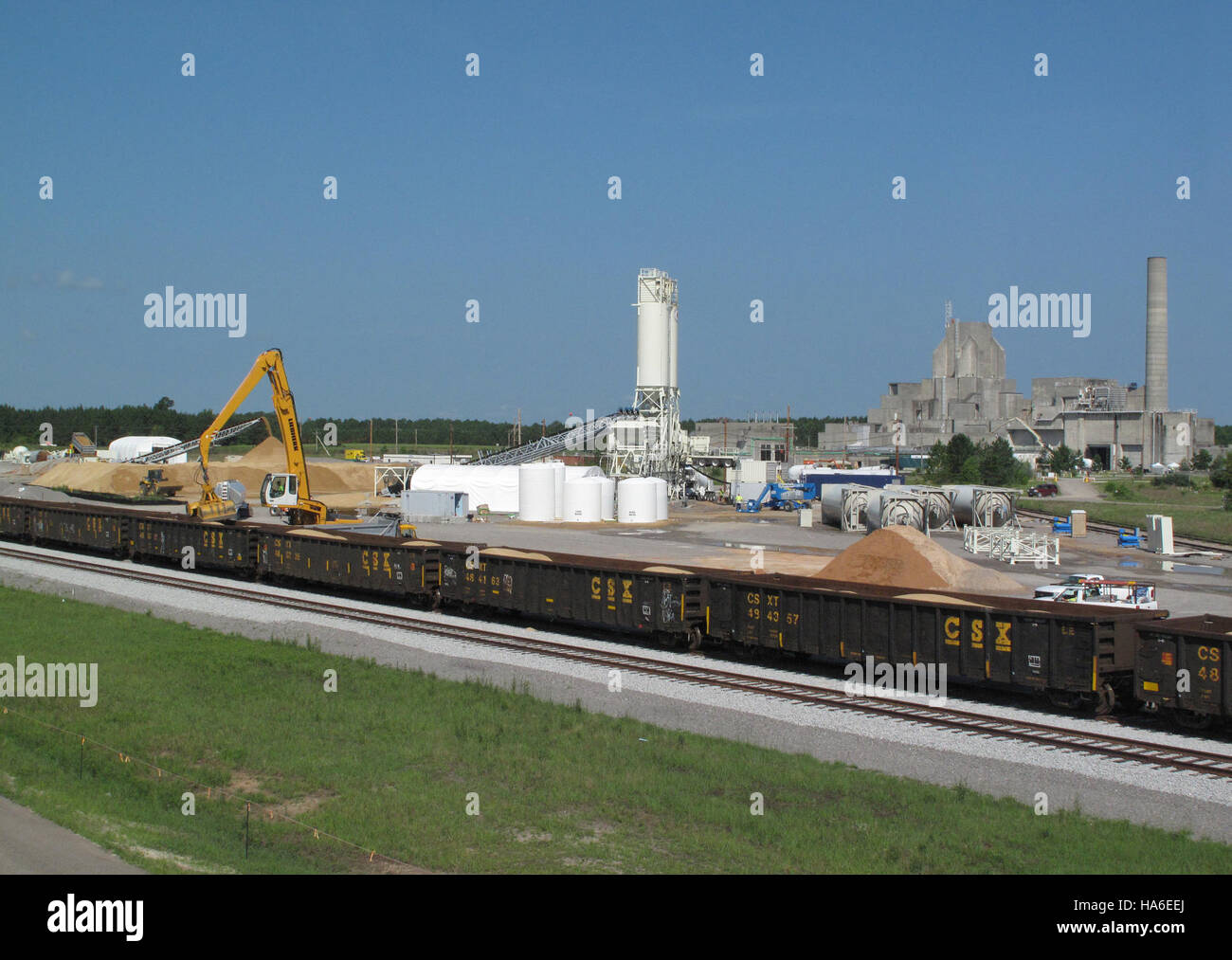 The image depicts the P Area Batch Plant, an industrial facility ...