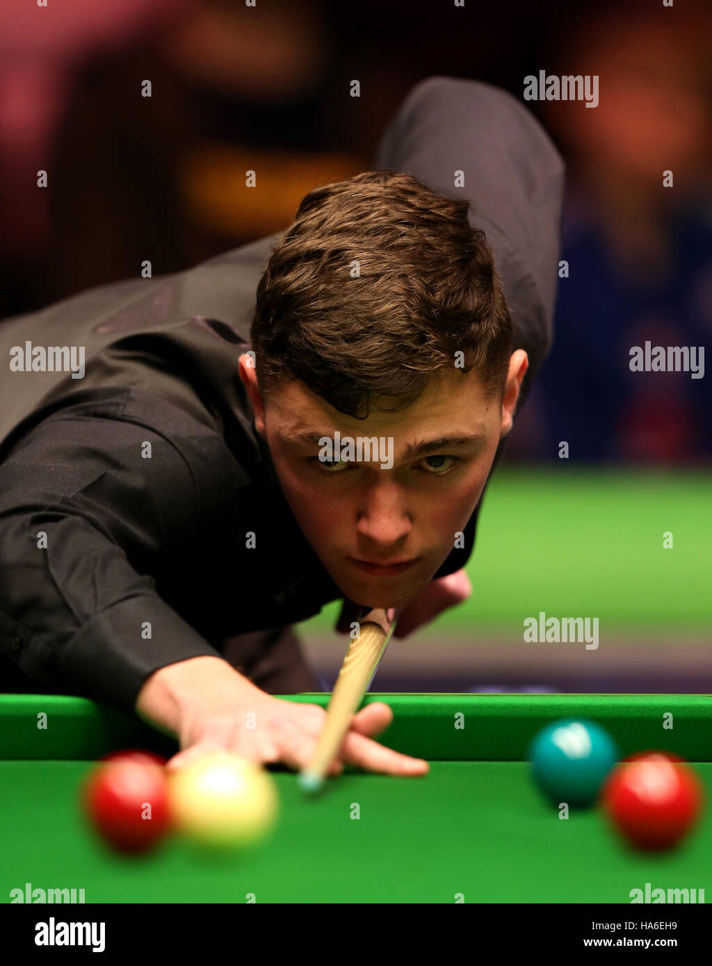 Rhys Clark in action against Ronnie O'Sullivan during day five of the ...
