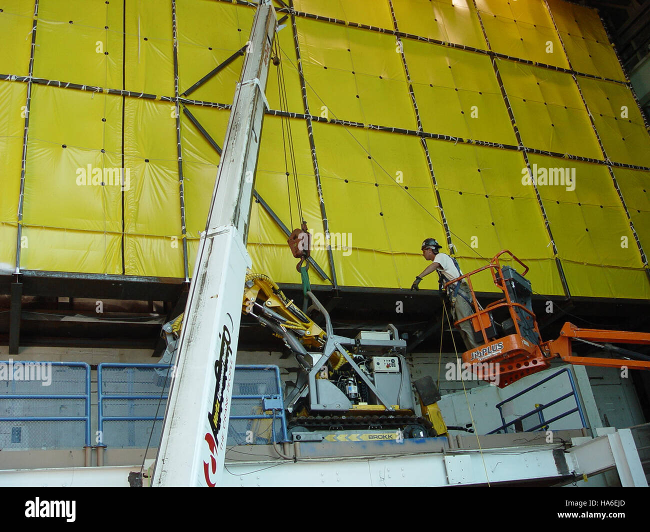The image shows preparations for the removal of the Biological Shield ...