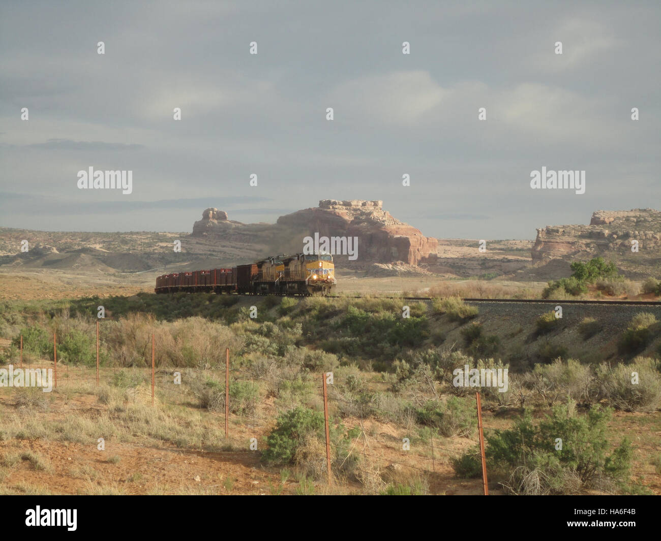 This image depicts a Moab train shipment transporting materials in a ...