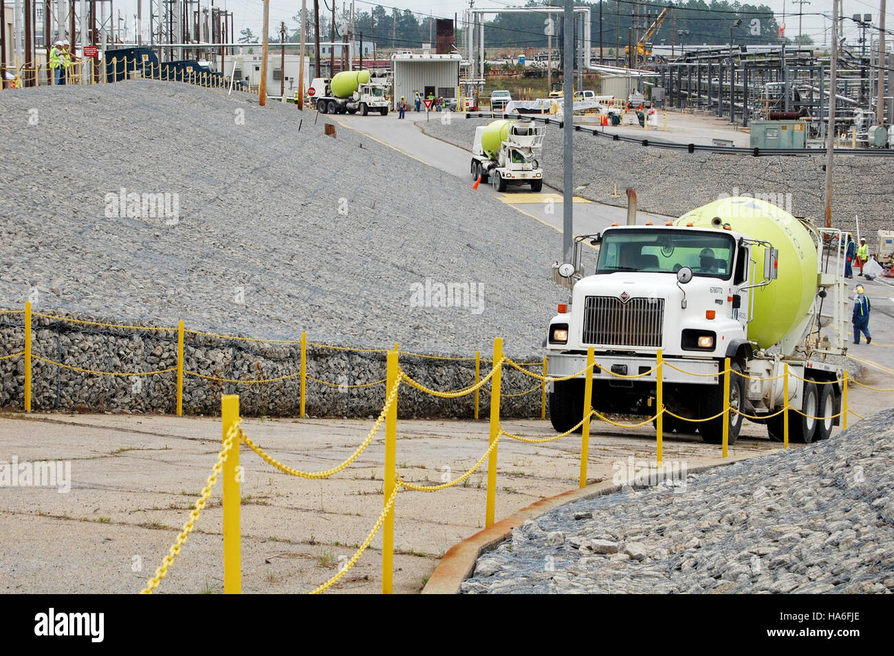 In a major project, workers poured one million gallons of grout into ...