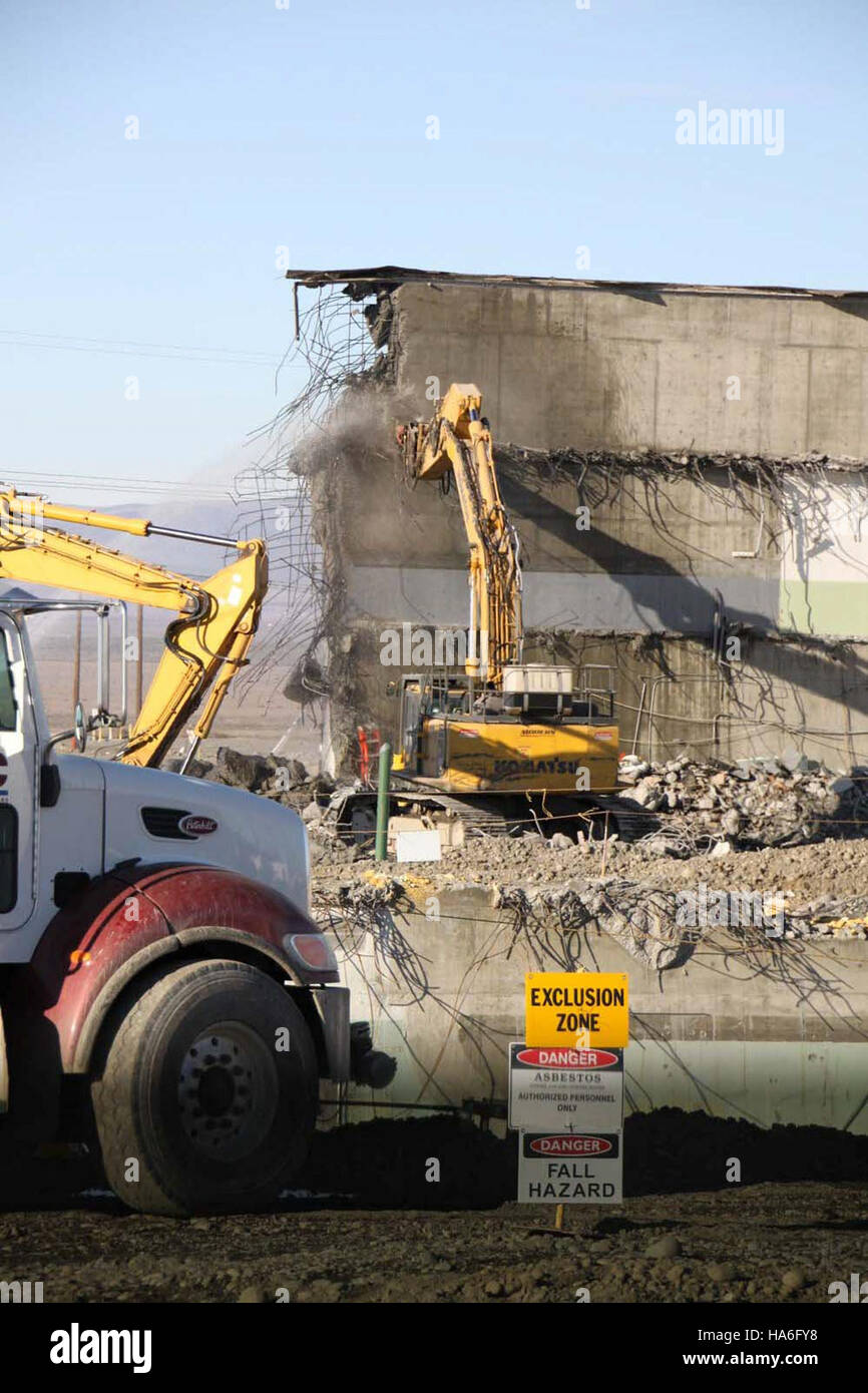 This image highlights decommissioning and demolition efforts in a ...