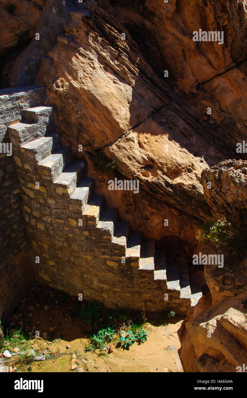 Historic steps leading to a dam built by the Civilian Conservation ...