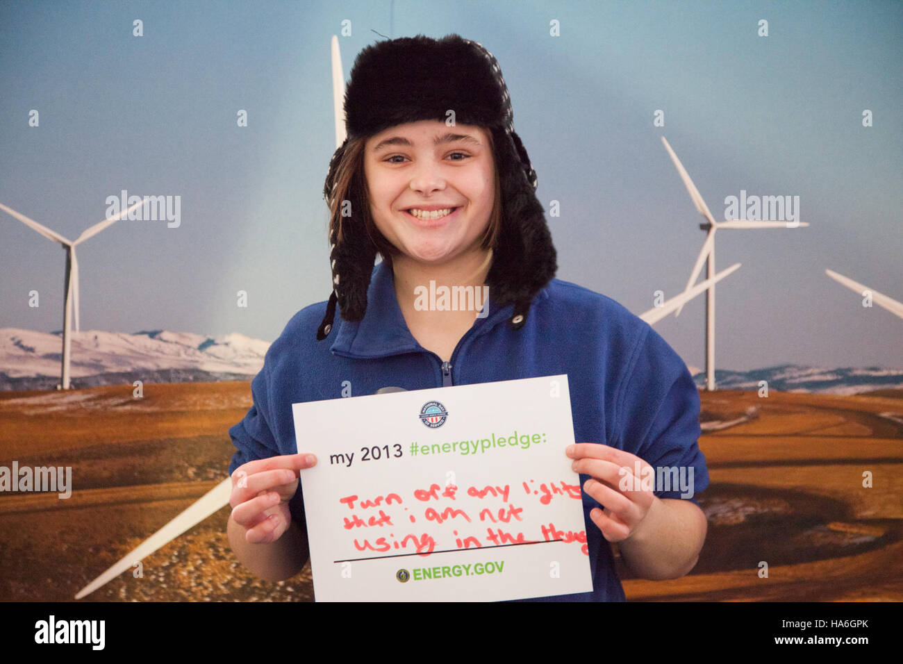 This image encourages individuals to make an energy pledge, promoting ...