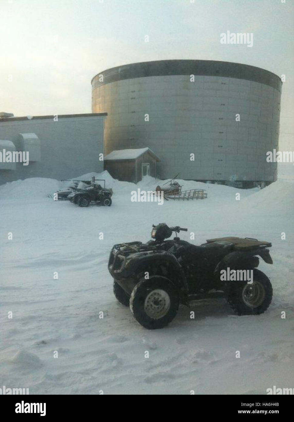 The image highlights a bulk diesel fuel storage facility used to ...