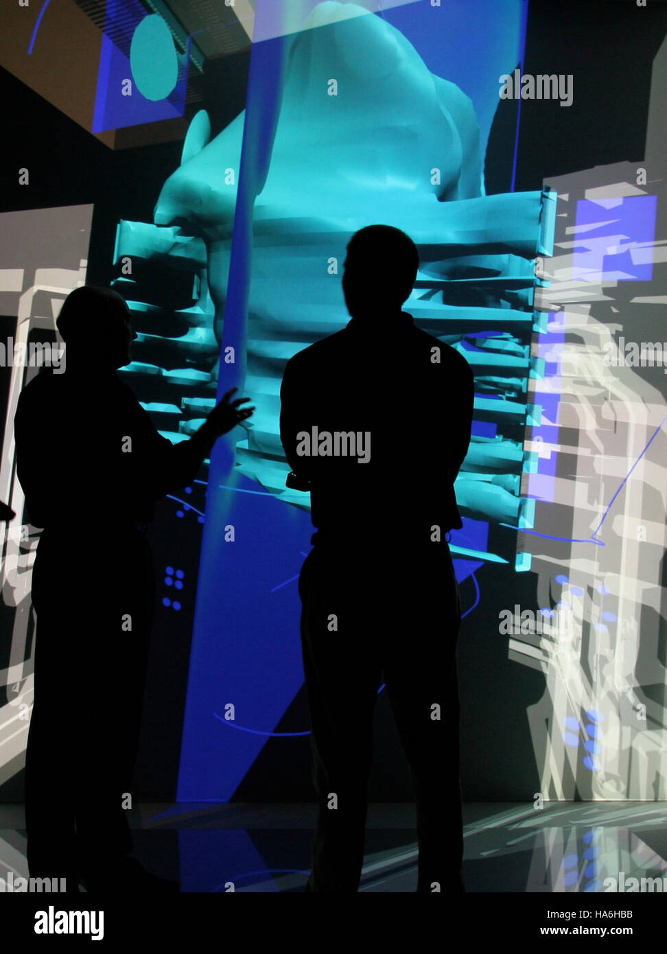 Mark Bryden demonstrates VE-Suite cave virtual engineering, a tool used ...