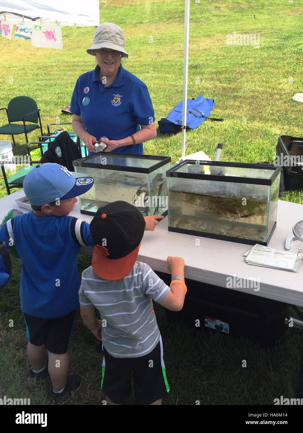 Children observe amphibians and aquatic insects during the Kid's ...
