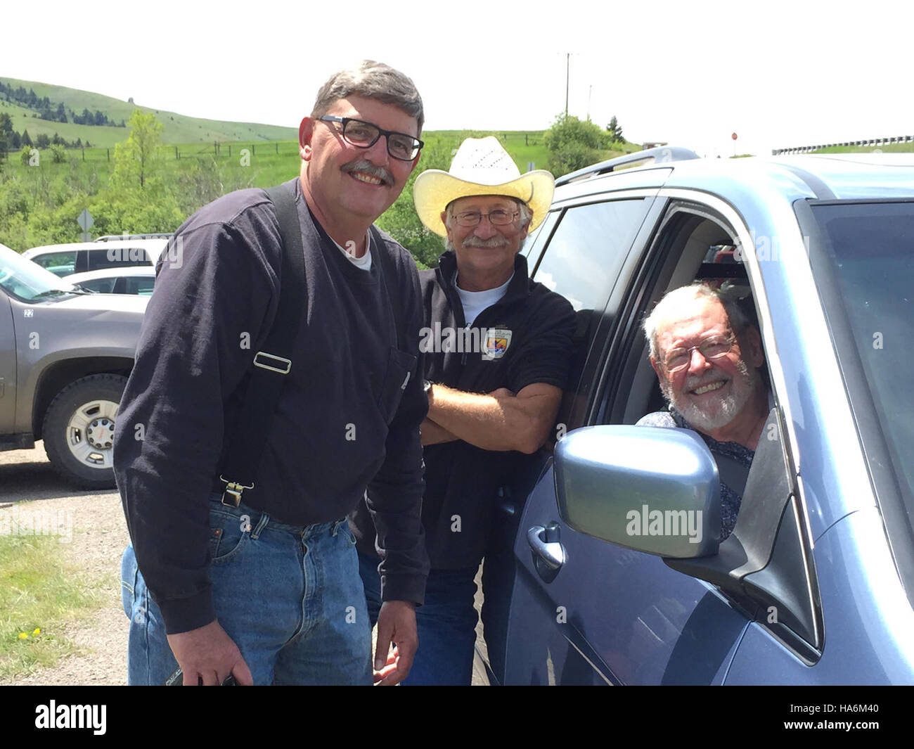 This image shows Dave, Bob Muth, and Bob Piper working on fisheries ...
