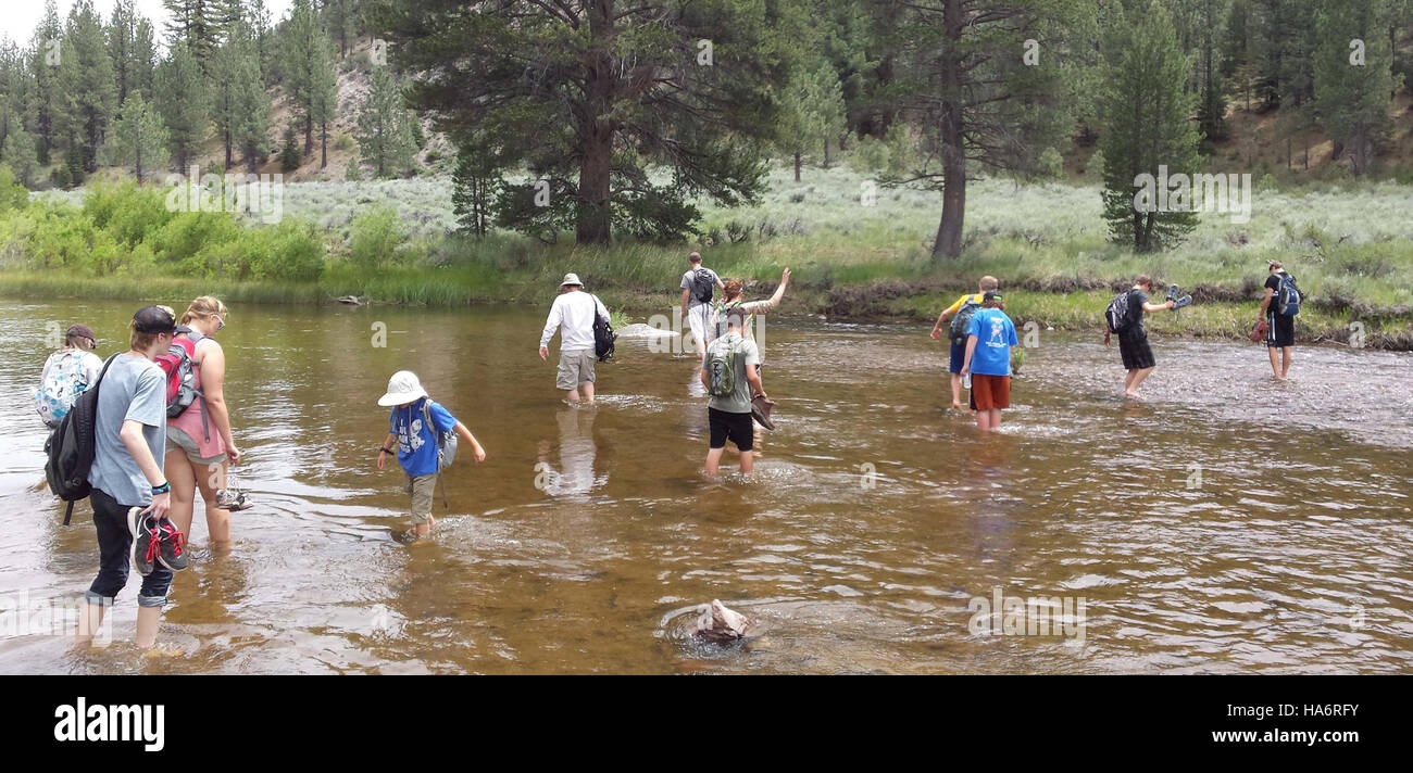 The photograph 'Tyrolean River Crossing' captures a moment from a youth ...