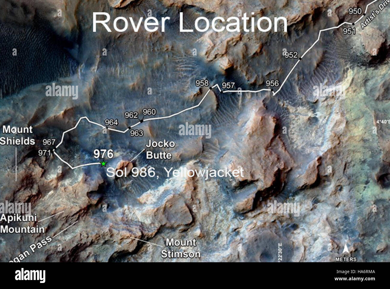This image shows the ChemCamâ€™s target labeled 'Yellowjacket ...