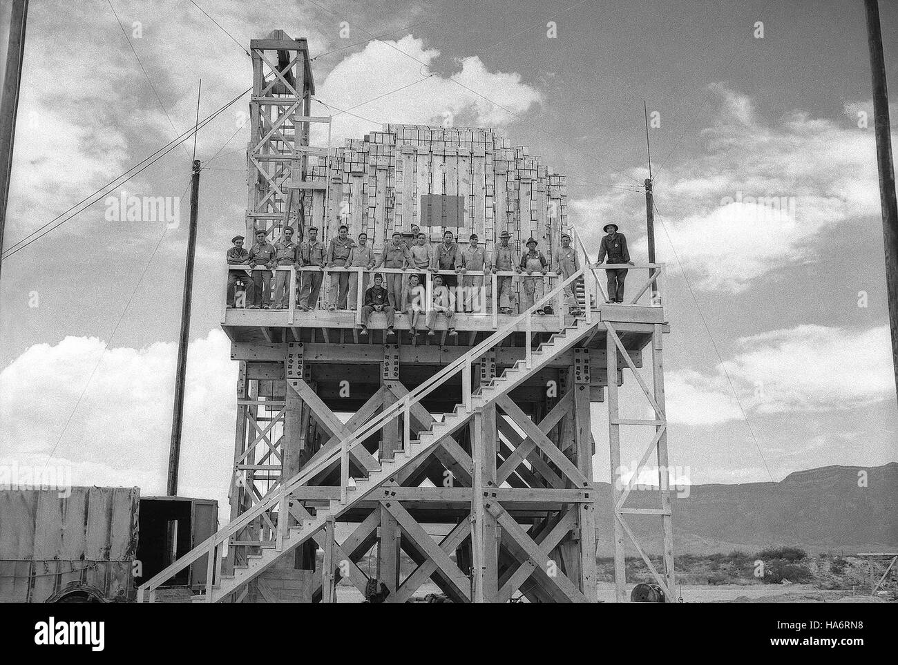 This photograph depicts the Trinity Test Site, the location where the ...