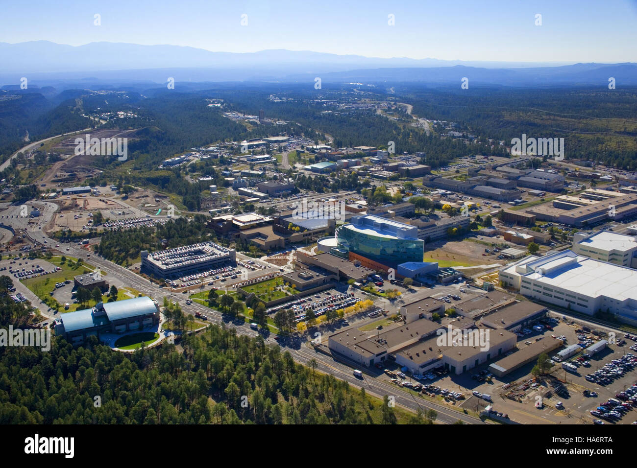 This aerial view of Los Alamos National Laboratory (LANL) shows the ...