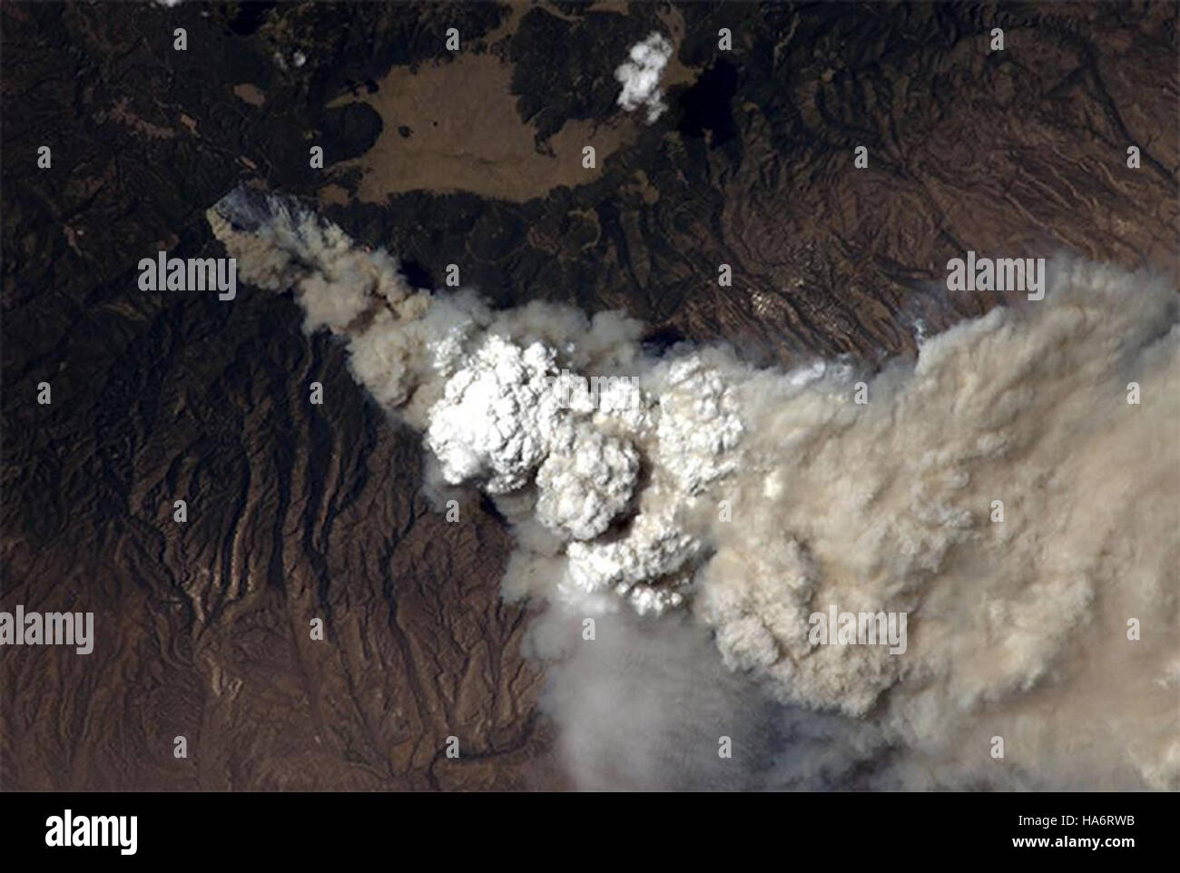 This aerial view shows the Las Conchas fire, a significant wildfire in ...