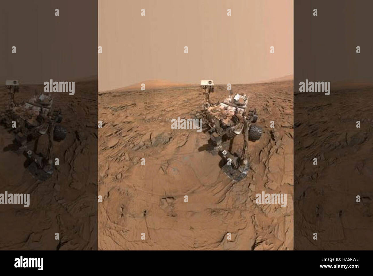 This image shows the Mars rover taking a selfie on the surface of Mars ...