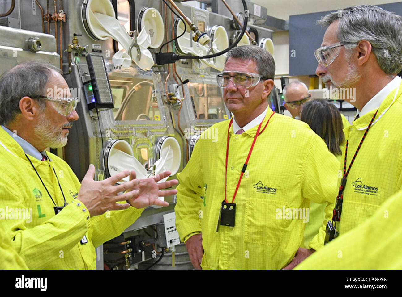 The U.S. Secretary of Defense reviews plutonium operations at Los ...