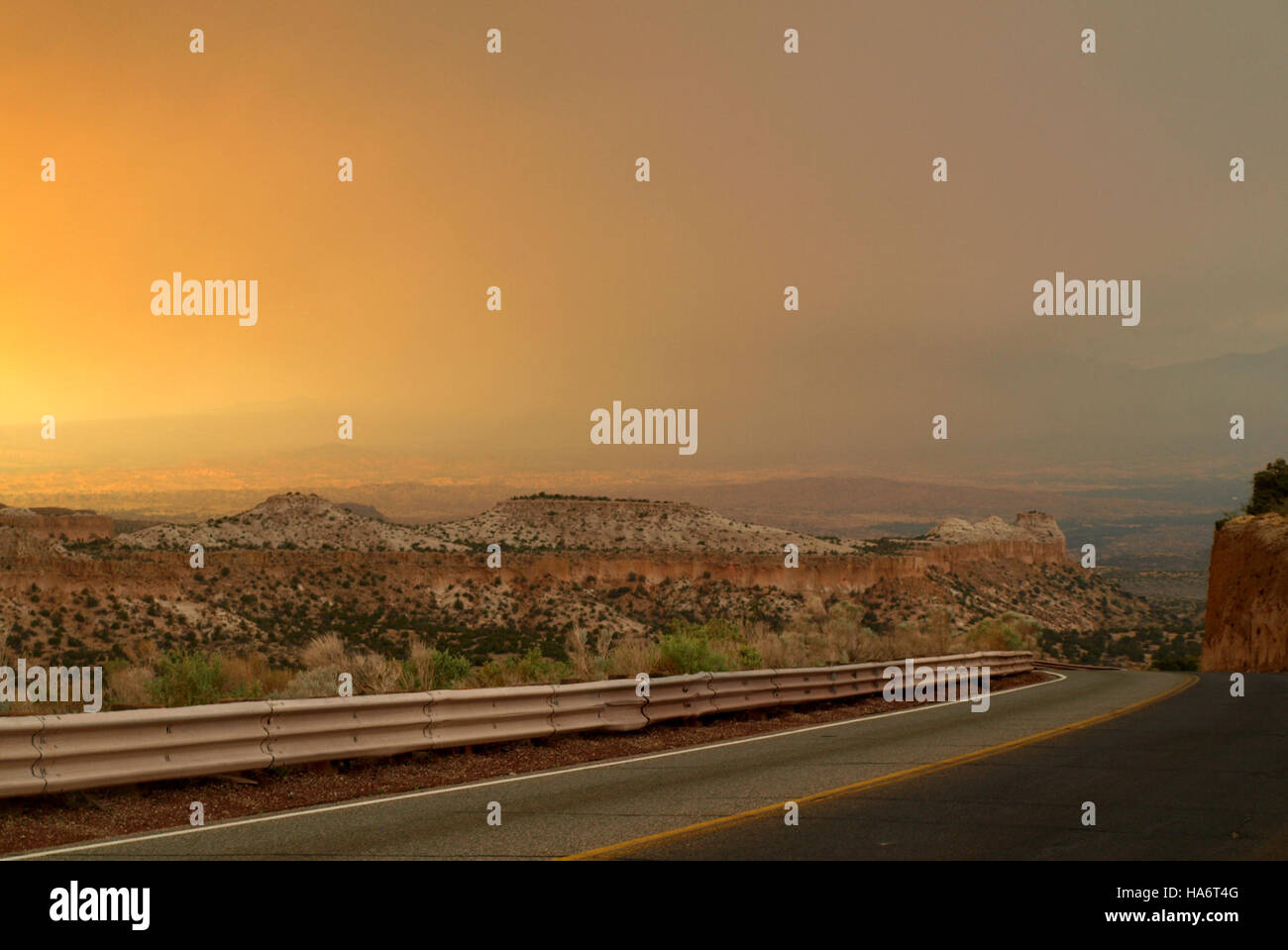 This photo captures the sunset haze across Pojoaque Valley, New Mexico ...
