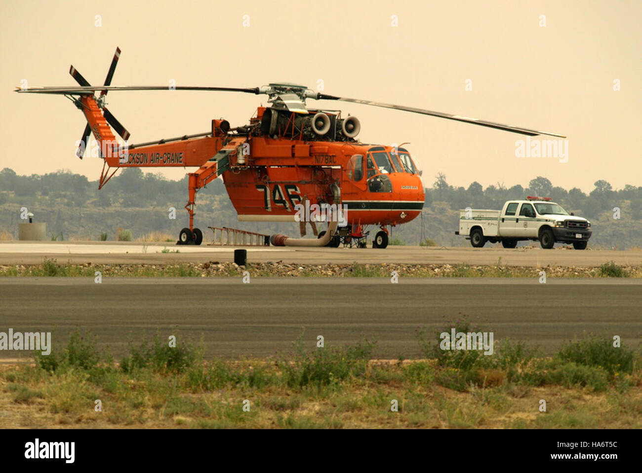 The image shows a Sky Crane at Los Alamos National Laboratory ...