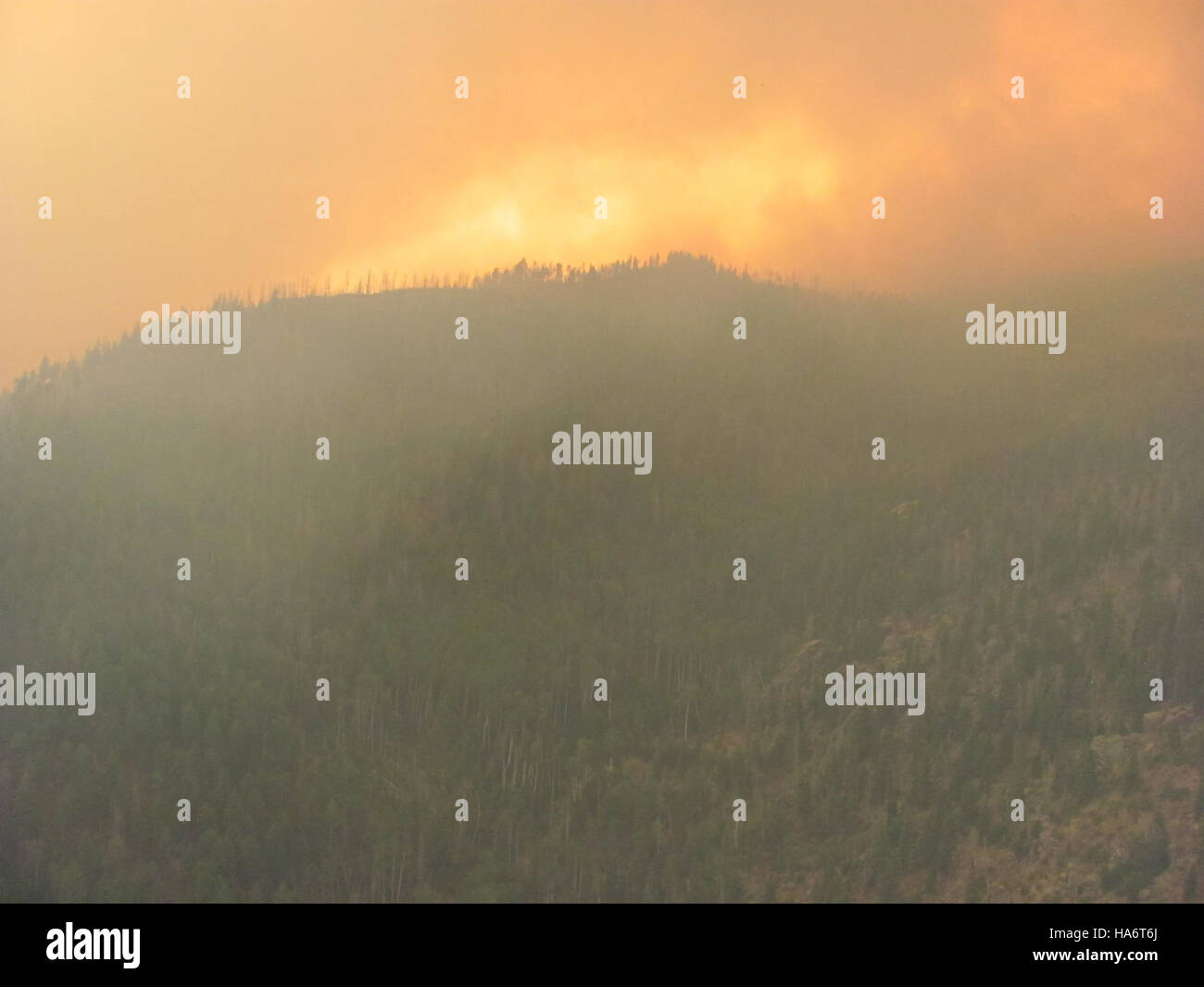 This photo shows a helicopter recon mission over the Las Conchas Fire ...
