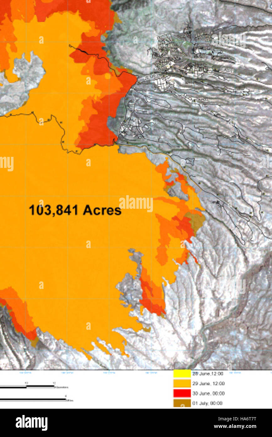 This detailed map of the fire progression, taken on July 1, 2011 ...