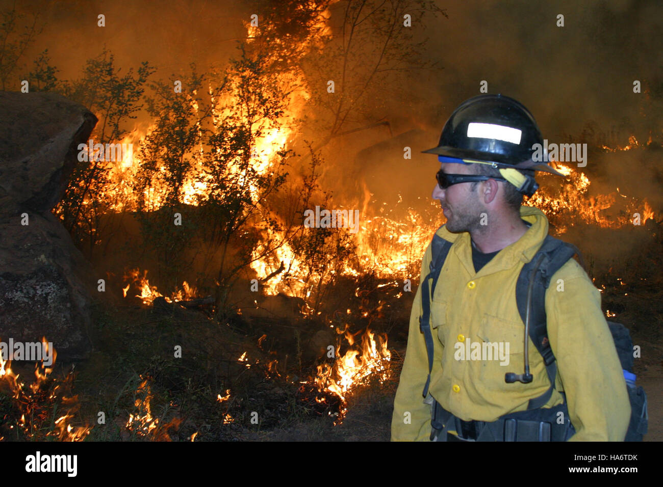 This image depicts TFL Riley Pilgrim monitoring a burnout operation in ...