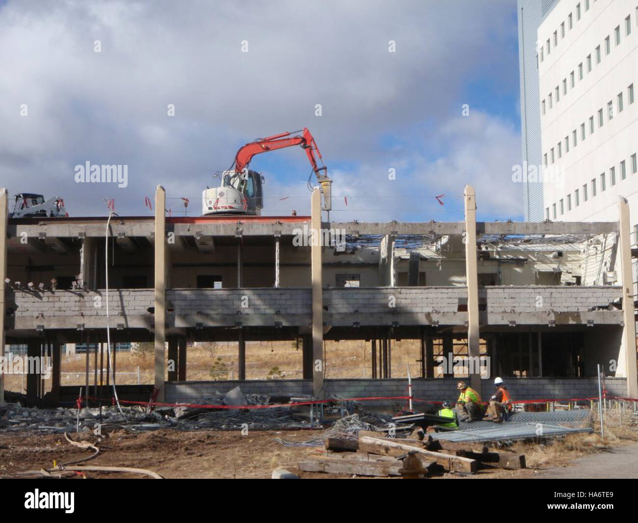 This image depicts the demolition of the Administration Building at Los ...