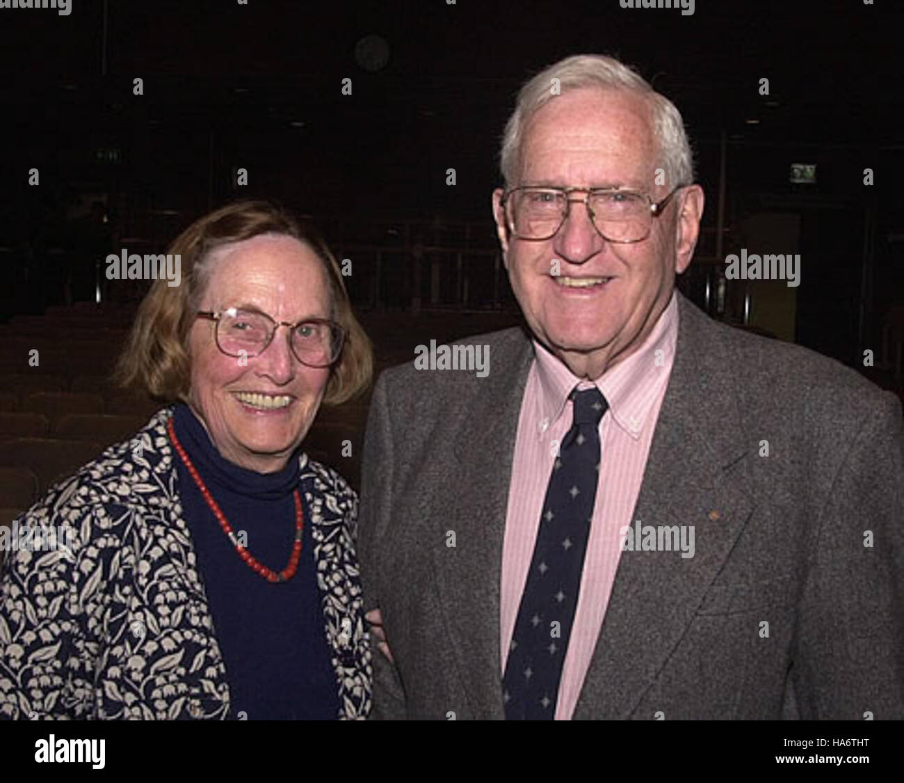 This image shows a historical moment involving Beverly and Harold Agnew ...