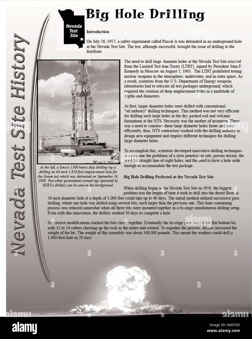 This image shows the process of large-scale drilling at Los Alamos ...
