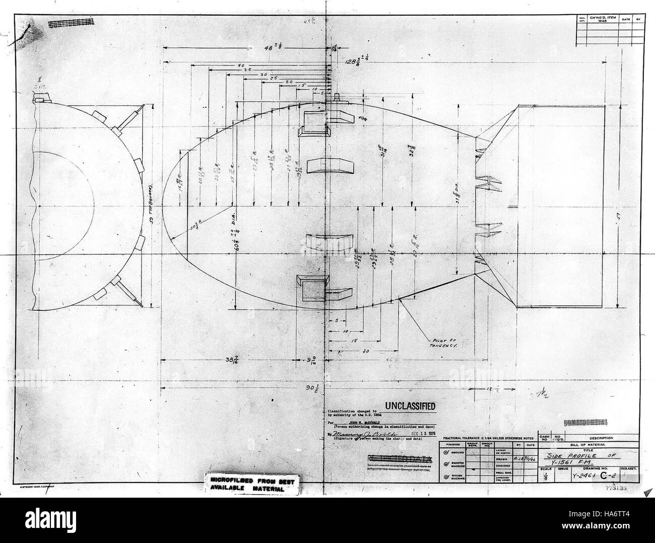 A photograph of the 'Fat Man' nuclear bomb component, preserved at the ...