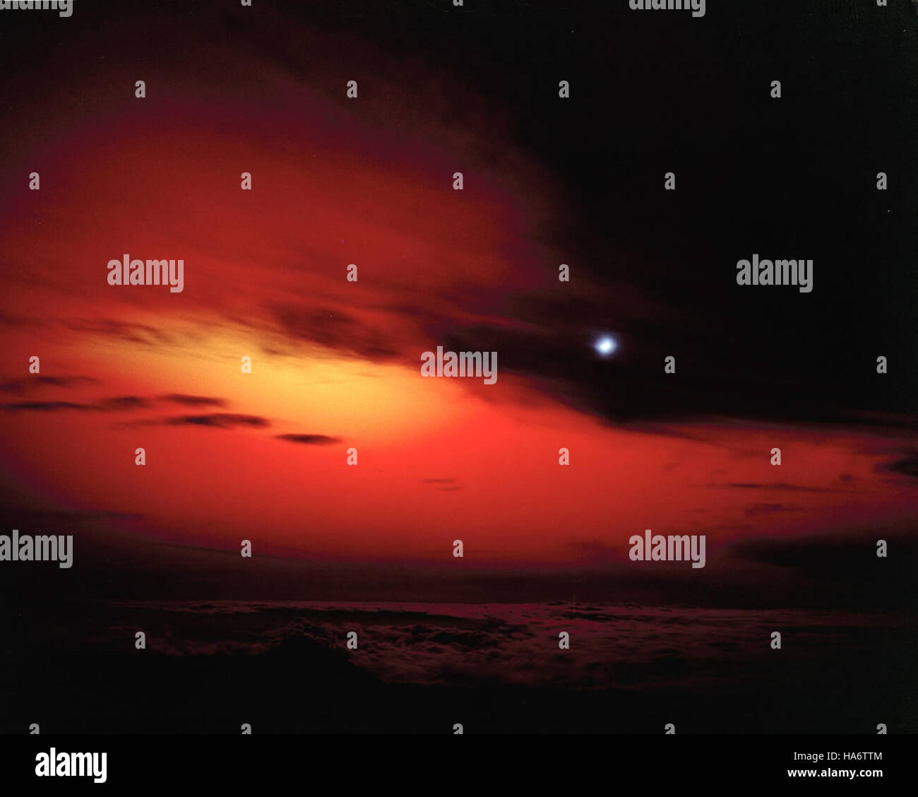 A historic image from the Starfish Prime nuclear test conducted by the ...