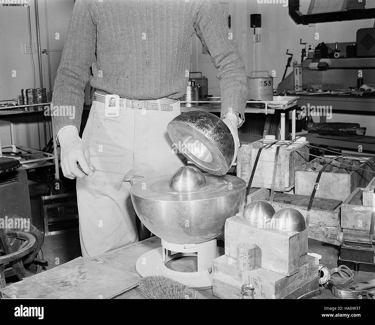 The Slotin accident mockup at Los Alamos National Laboratory depicts ...