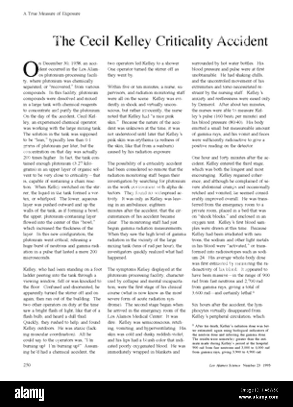 Criticality Incident