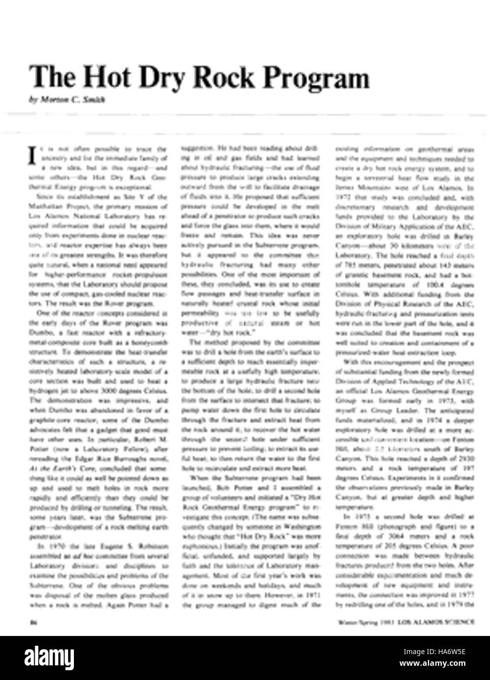 losalamosnatlab 7597510144 The Hot Dry Rock Program Stock Photo - Alamy