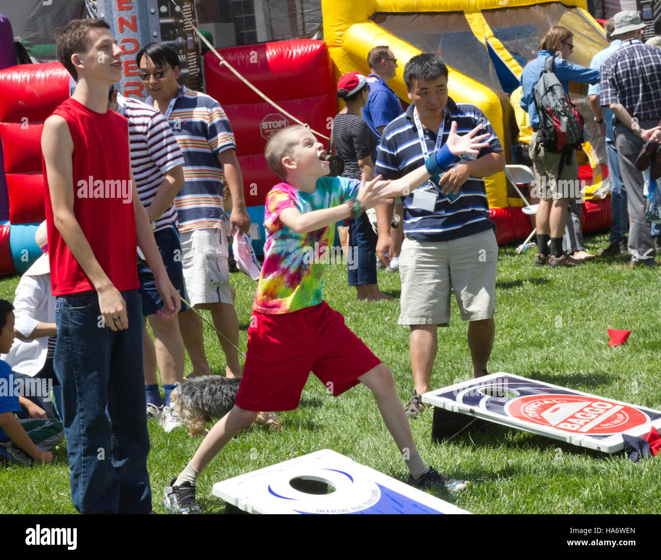 A friendly game of baggo bean bag toss offers a fun and engaging way ...