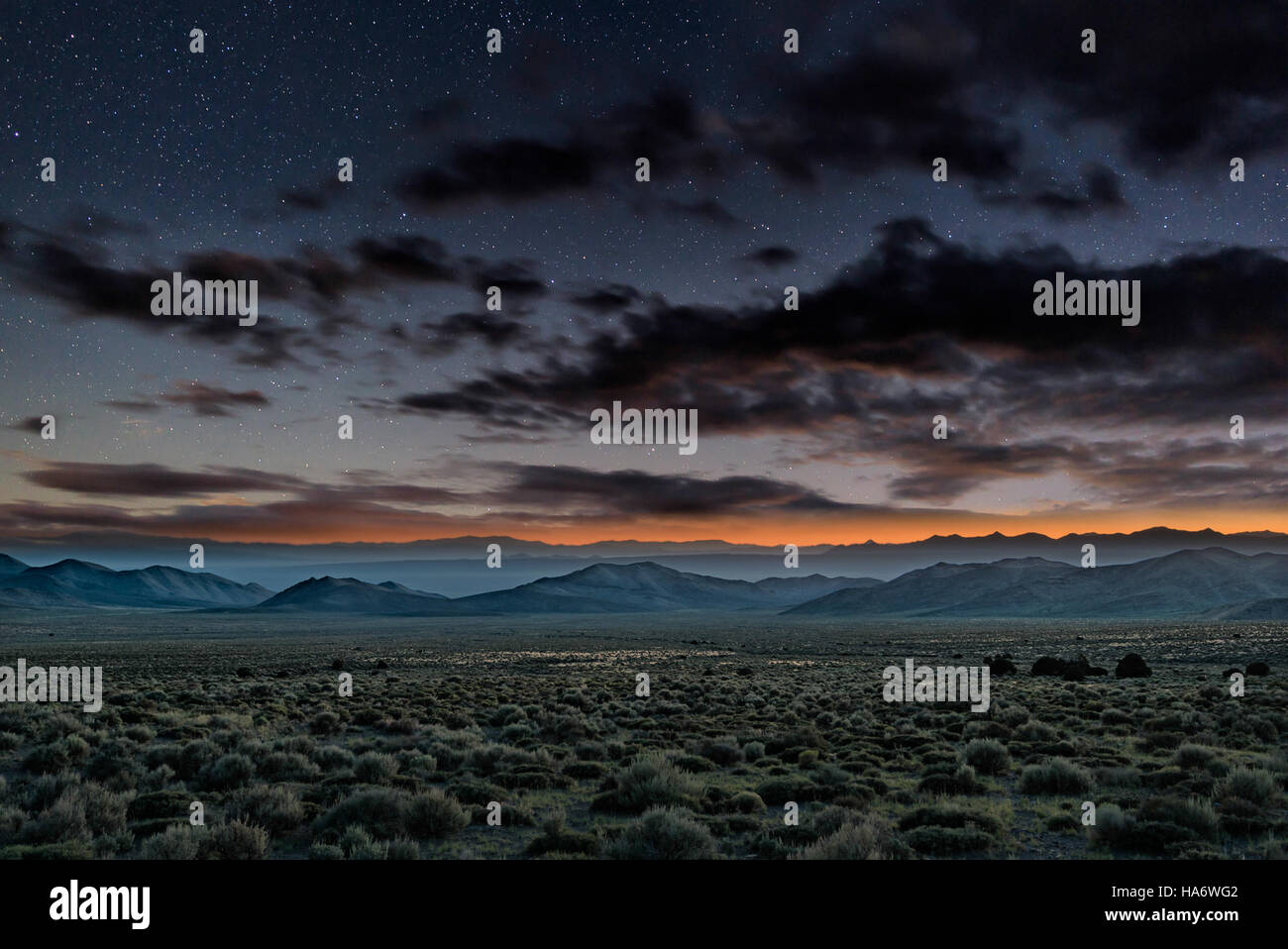 A striking desert sunset over the east of Gabbs in Nevada's Bureau of ...