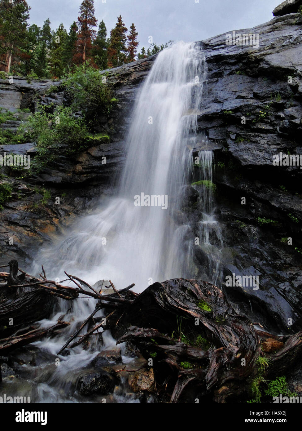 Bridal Veil Falls in Rocky Mountain National Park is one of the park's ...