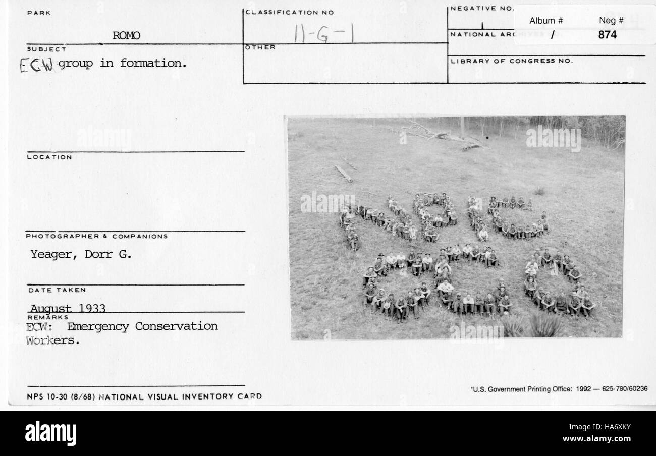 The image depicts a historic CCC (Civilian Conservation Corps) camp in ...