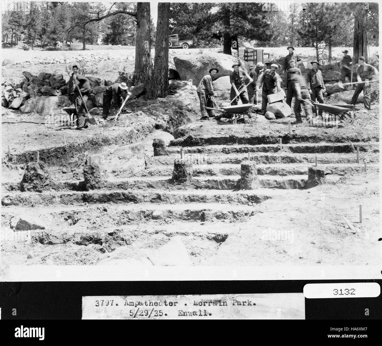 This historical photograph from Rocky Mountain National Park depicts ...