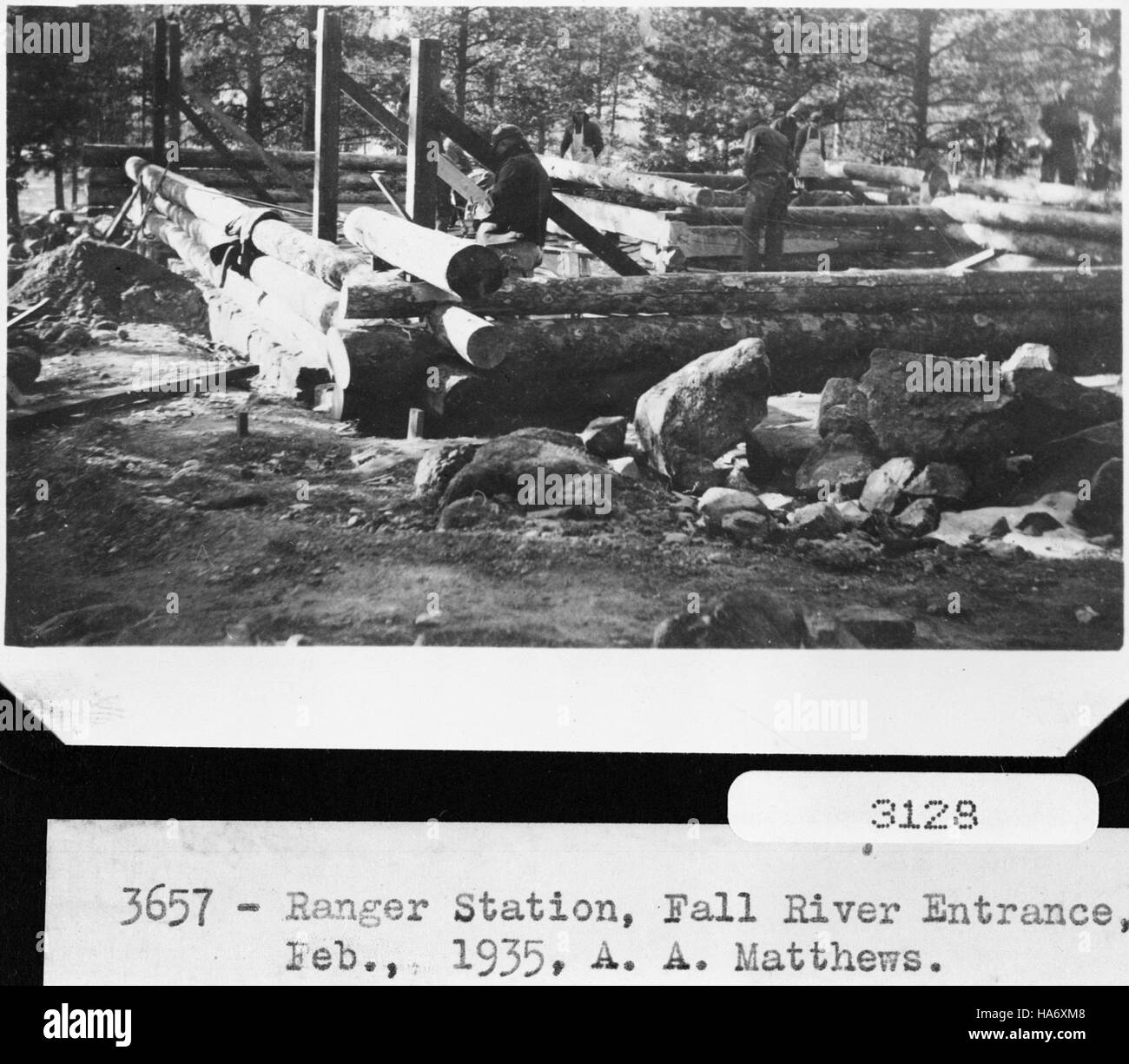 A historic image of the Ranger Station at Fall River Entrance in Rocky ...