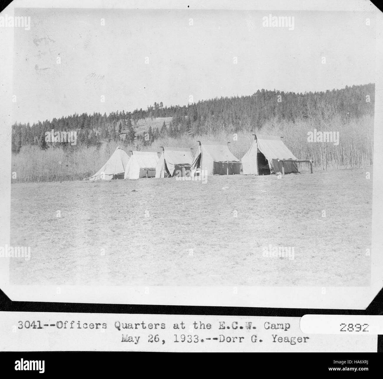 This historical photo depicts the officers' quarters at an ECW ...