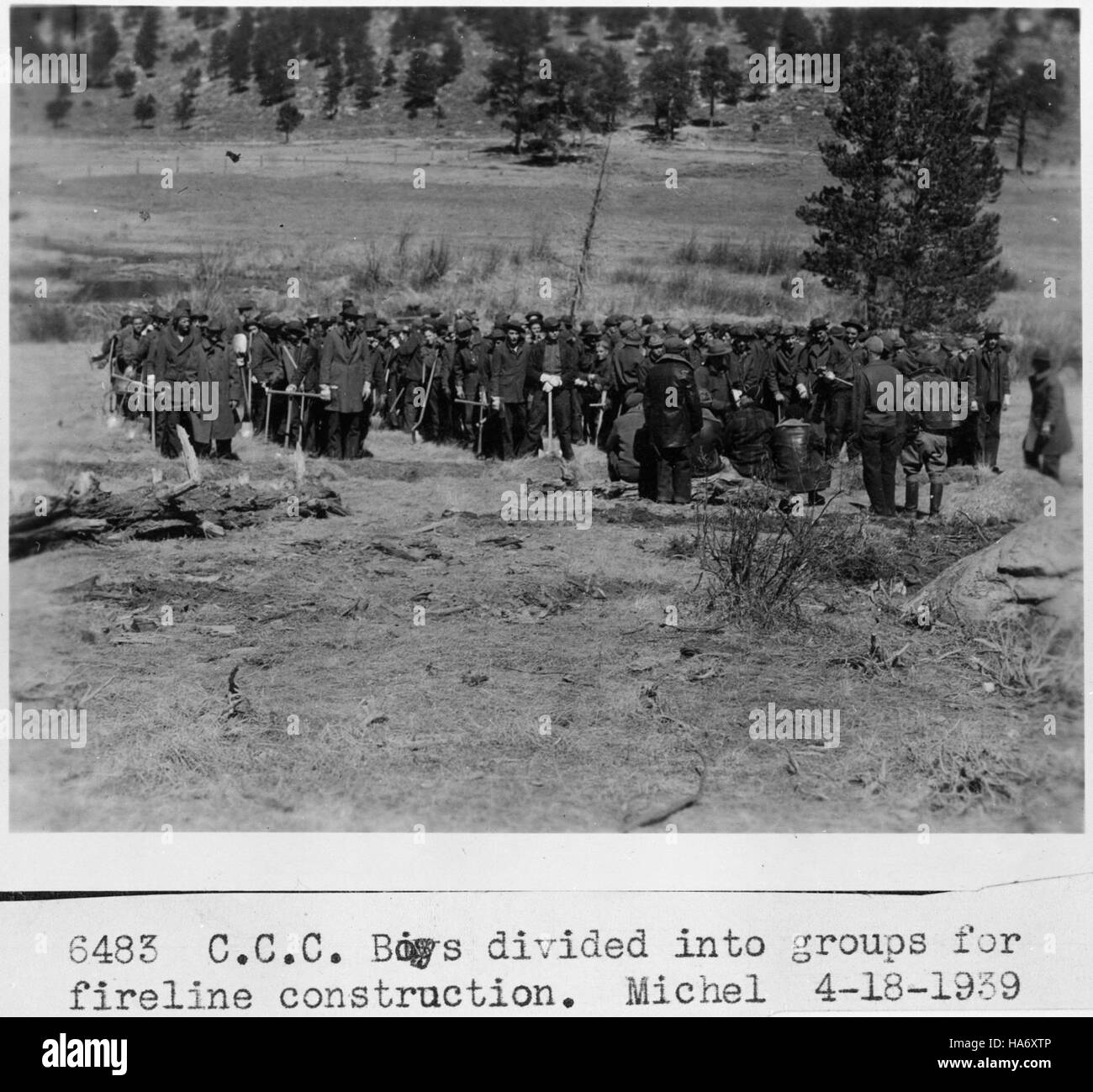 Members of the Civilian Conservation Corps (CCC) are organized into ...