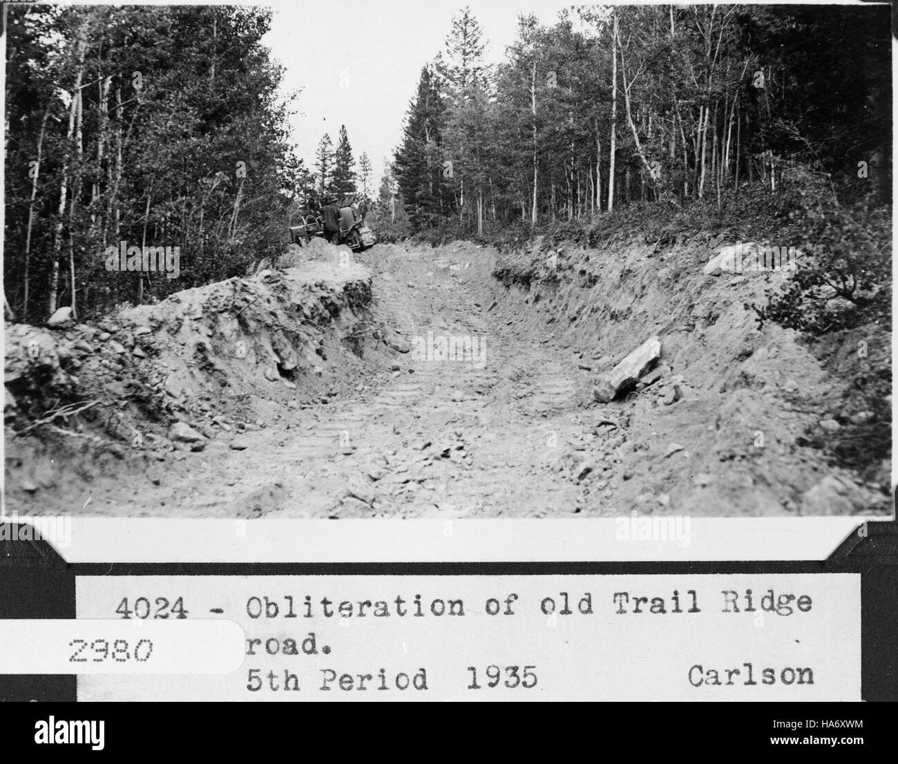 An image documenting the historical significance of the old Trail Ridge ...