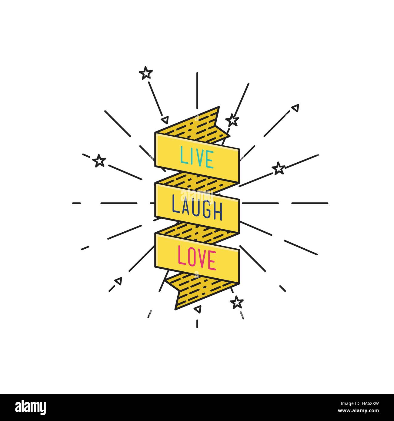 Live laugh love. Inspirational vector illustration, motivational quotes ...