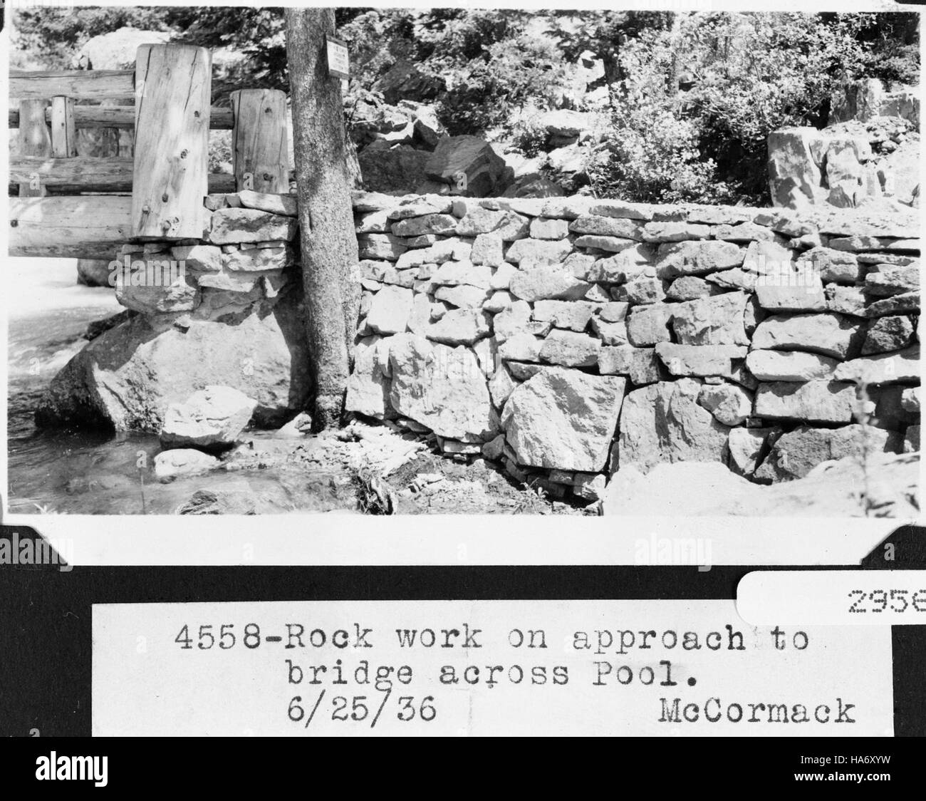 rockynps 25589165521 Rock work approach to bridge across Pool Stock ...