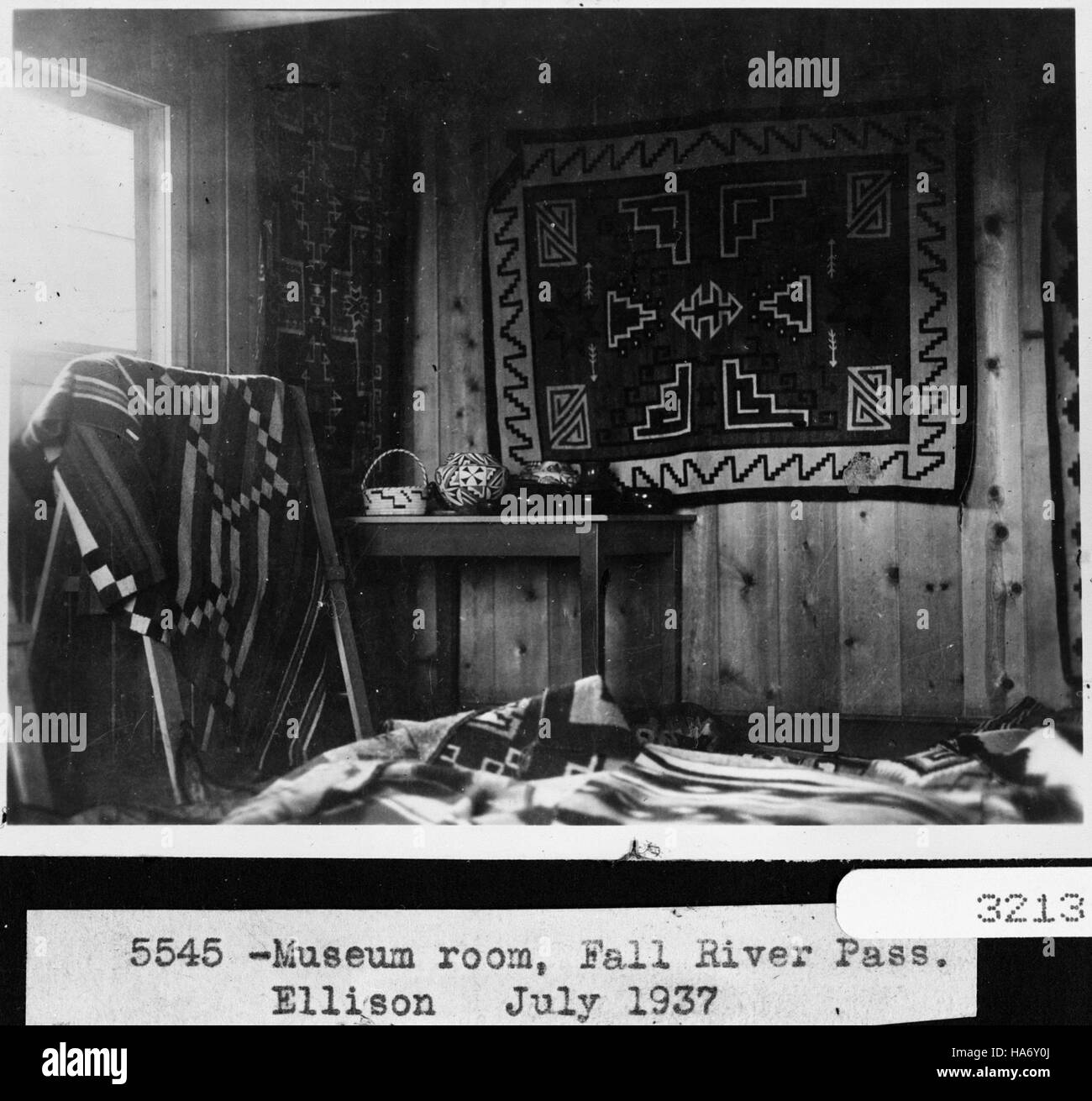 This image shows a historic museum room located at Fall River Pass ...