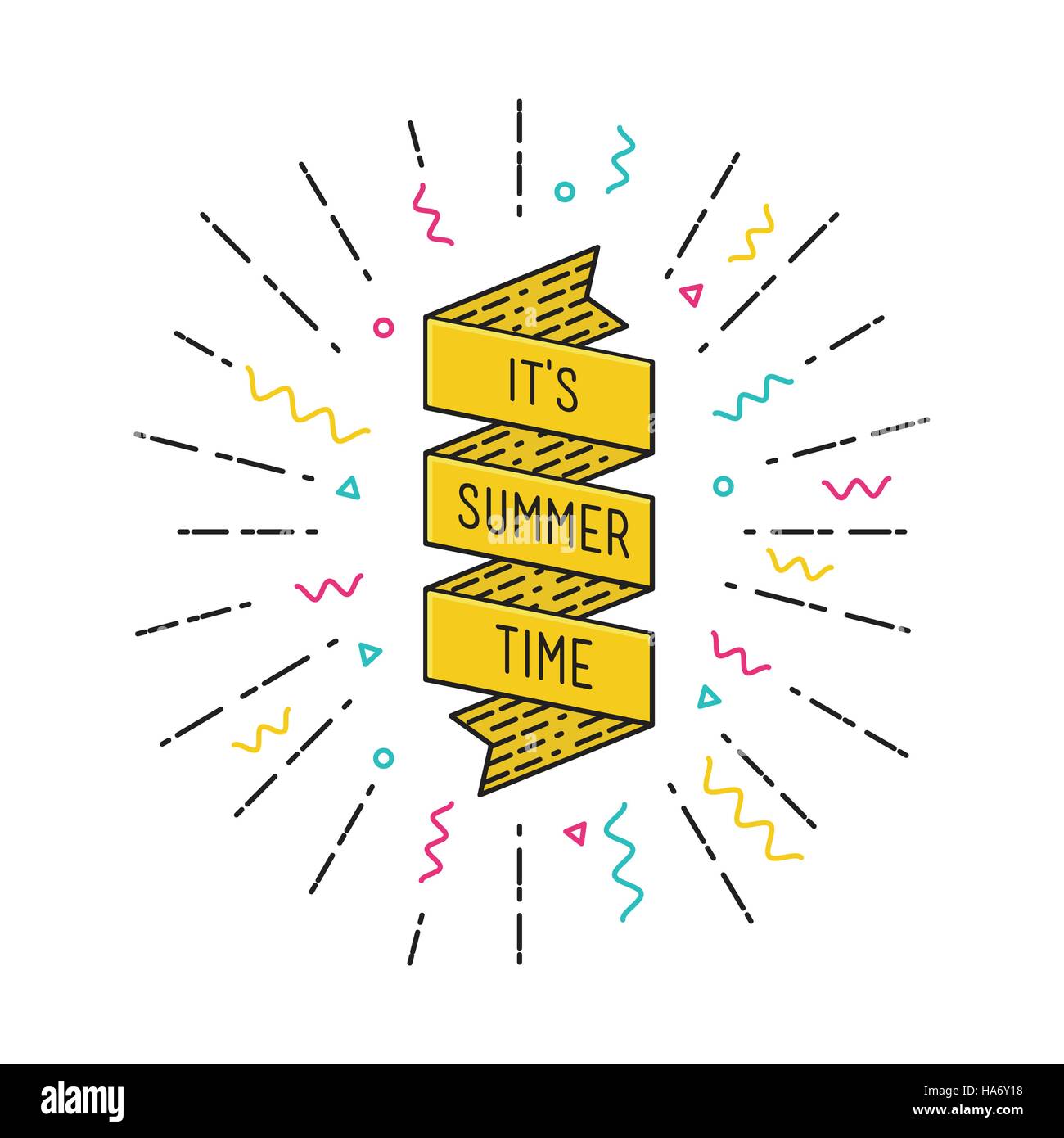 It is summer time. Inspirational vector illustration quotes flat poster ...