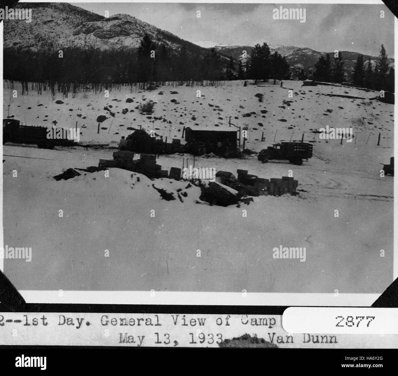 A historical photograph from Rocky Mountain National Park showing a ...